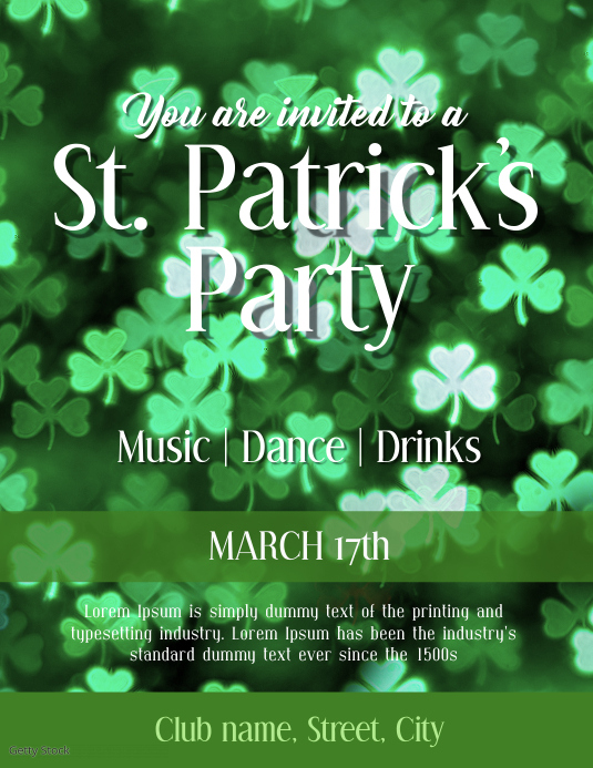 St Patricks invite Template | PosterMyWall
