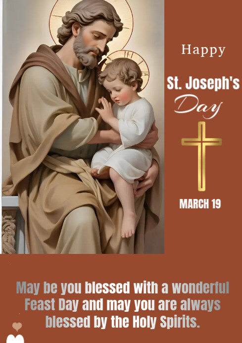 St. Joseph's feast day with Joseph and baby Template | PosterMyWall
