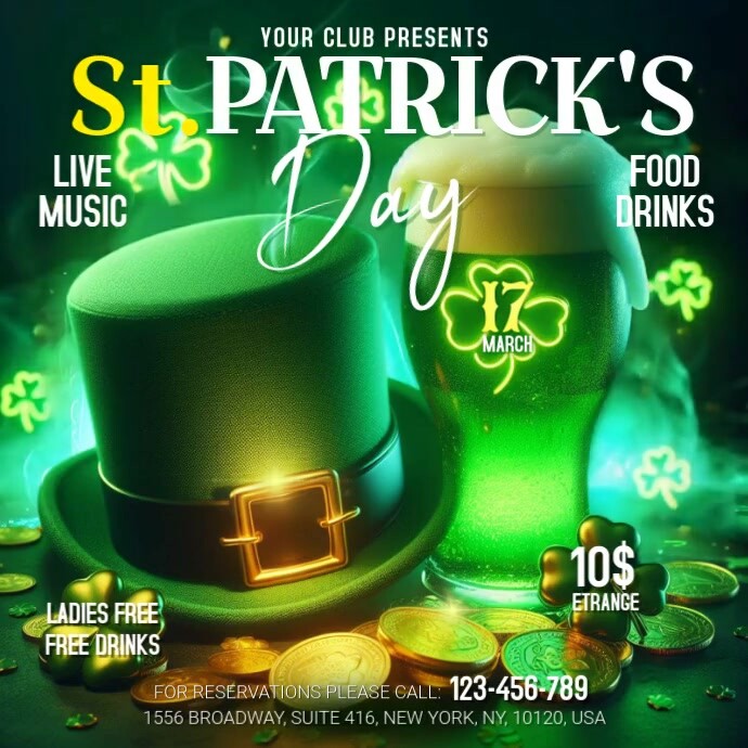 St. Patrick's Day Instagram Post Template | PosterMyWall