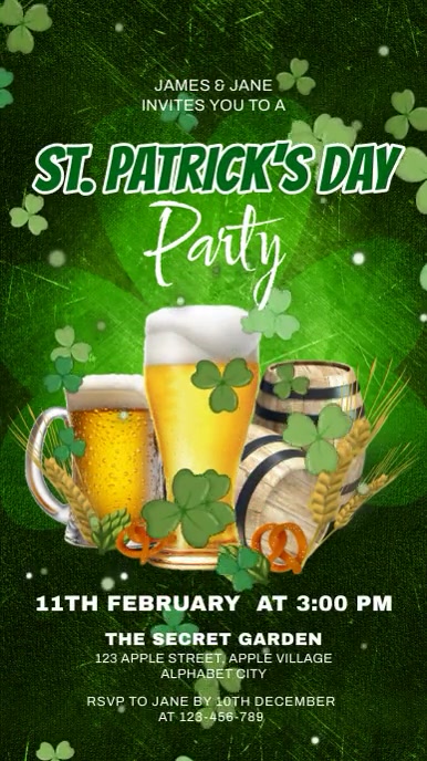 Copy of St. Patrick’s Day Party Invitation | PosterMyWall