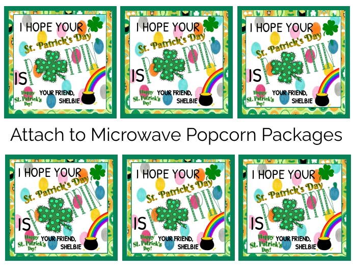 Copy of St. Patrick’s Day Popcorn Gift Tag | PosterMyWall