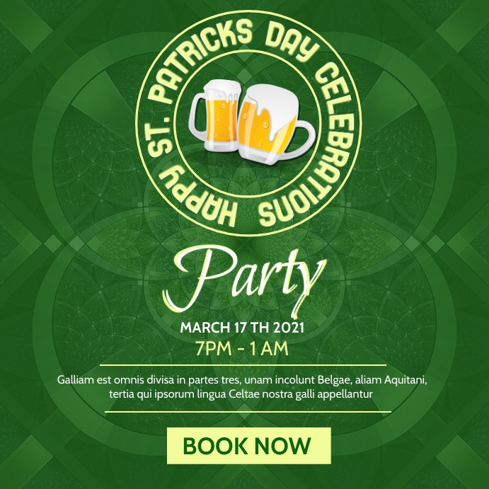 st. Patrick's day Bar event template design | PosterMyWall