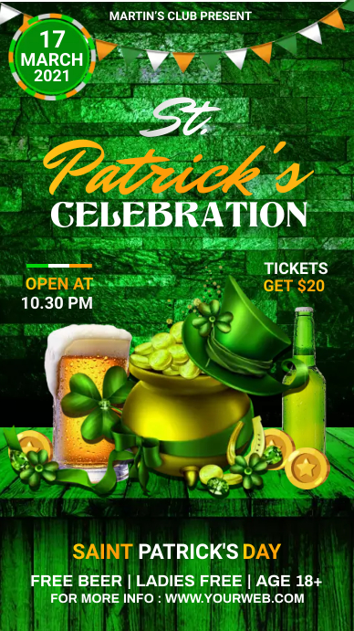 Copy of St. Patrick's Day digital display | PosterMyWall