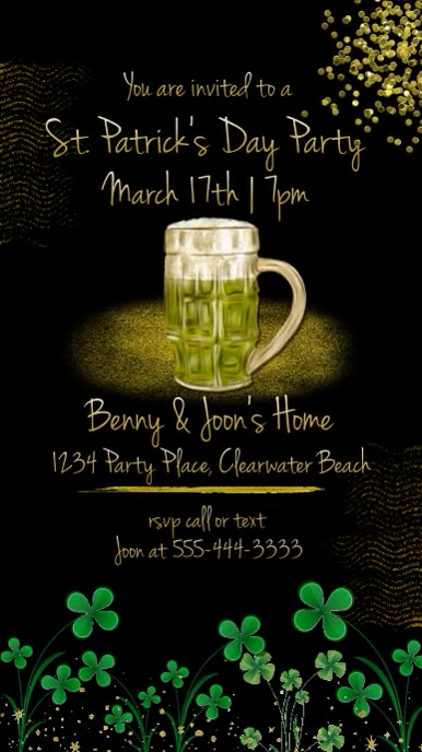 St. Patrick's Day House Party Invitation Template | PosterMyWall