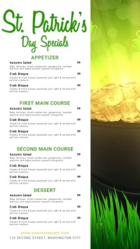 St. Patrick's Day Menu Template | PosterMyWall