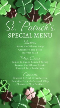 St. Patrick's Day Menu Template | PosterMyWall