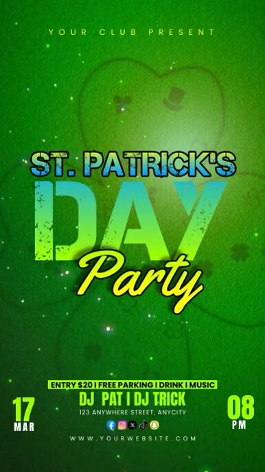St. Patrick's Day Party Template | PosterMyWall