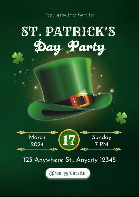 St. Patrick's Day Party Template | PosterMyWall