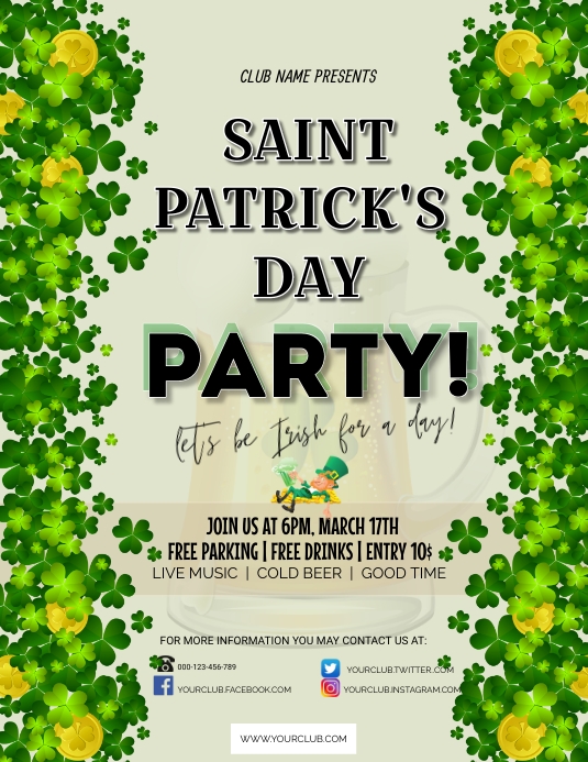 st. patrick's day party flyer Template | PosterMyWall