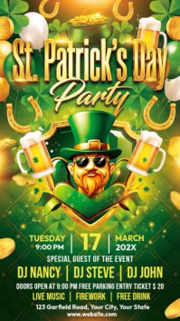 St. Patrick's Day Party Instagram Story Video Template | PosterMyWall