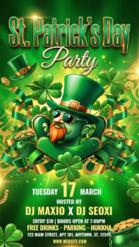 Green Joyful St. Patrick's Day Party Instagram Story Video Template ...