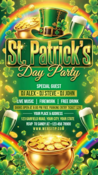 Green Joyful St. Patrick's Day Party Instagram Story Video Template ...