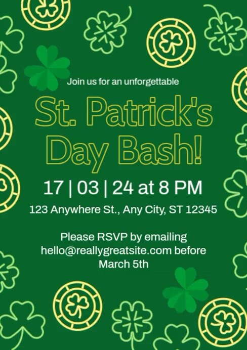 St. Patrick Day Bash Template | PosterMyWall