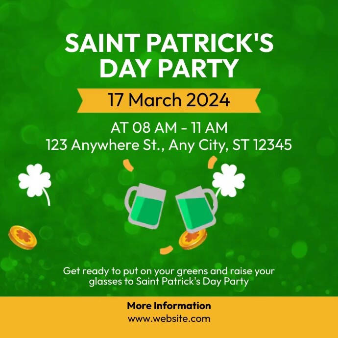 St. Patrick Party Template | PosterMyWall