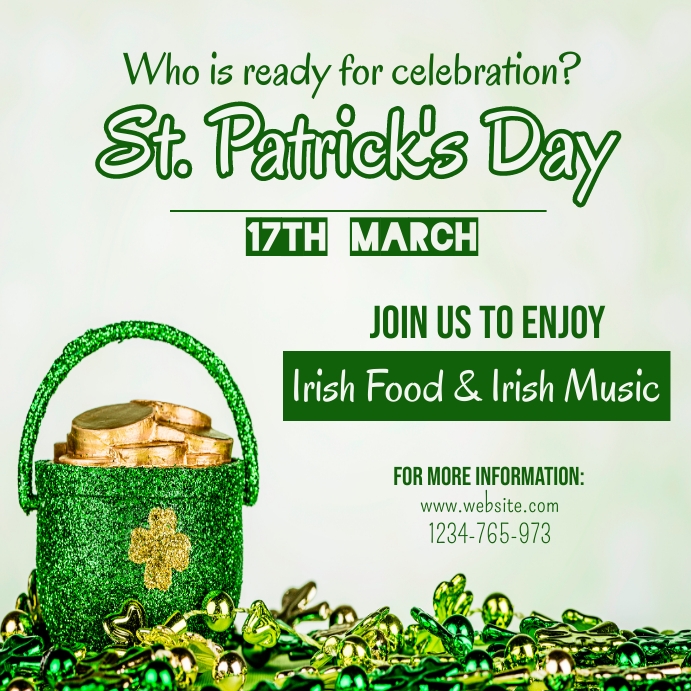 Copy of st. patricks day, saint patricks day post | PosterMyWall