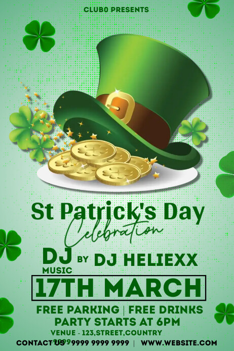 St. Patricks Day Celebration Poster Template | PosterMyWall