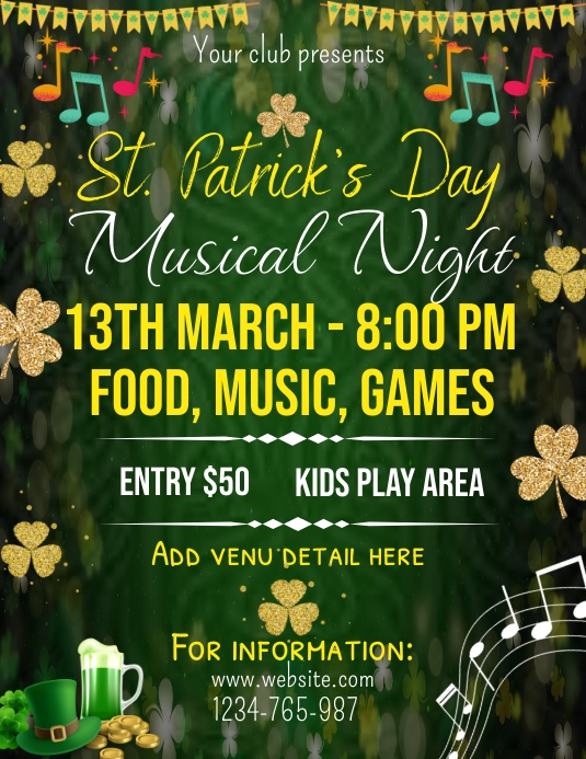 Copy of st. patricks day musical night template (1) | PosterMyWall