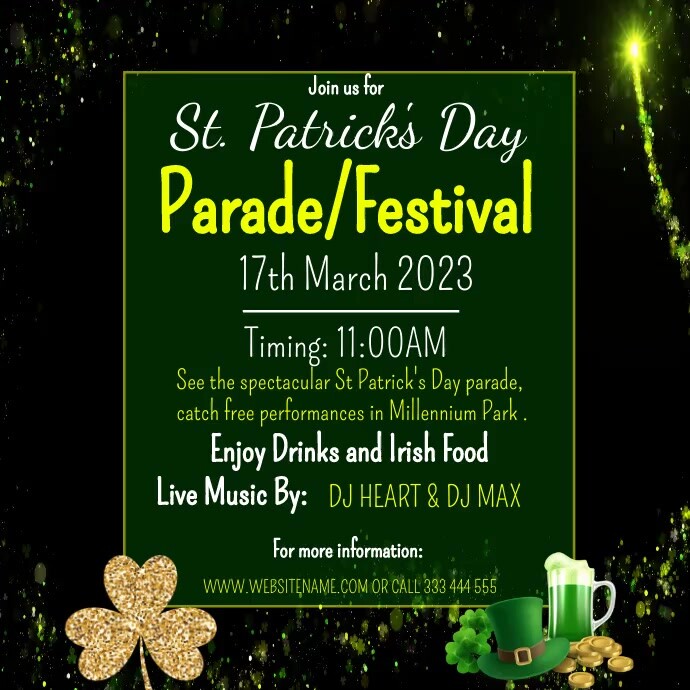 st. patricks day parade celebration (3) Template | PosterMyWall