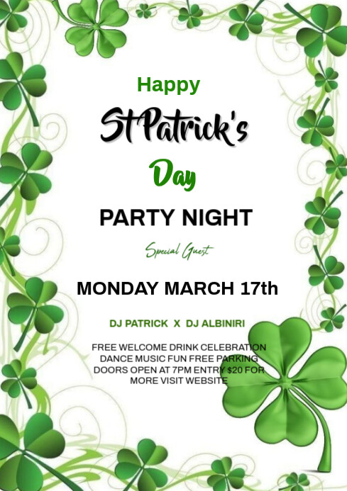 St.Patricks Day A4 Template | PosterMyWall