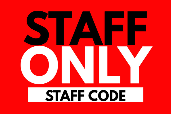 Staff only Template | PosterMyWall