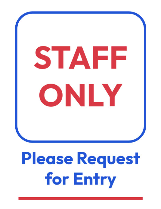 Staff only door sign Template | PosterMyWall