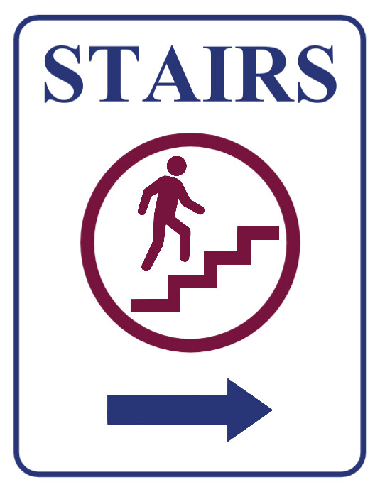 Stairs Directional Sign Template Editable Printable Arrow Stairway ...