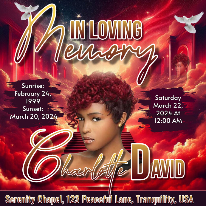 Stairway to Heaven Funeral Program Template | PosterMyWall