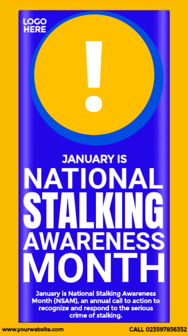 stalking awareness month Template | PosterMyWall