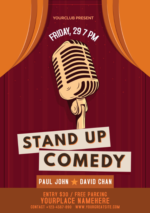 Plantilla de Stand up Comedy | PosterMyWall