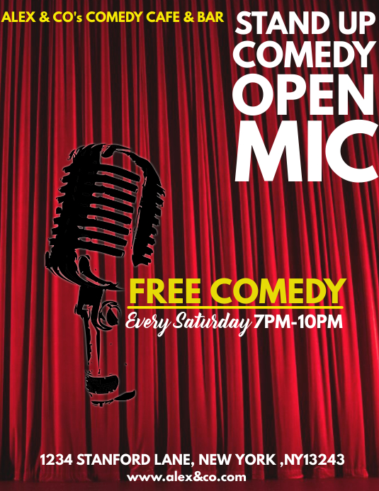 STAND-UP COMEDY Template | PosterMyWall