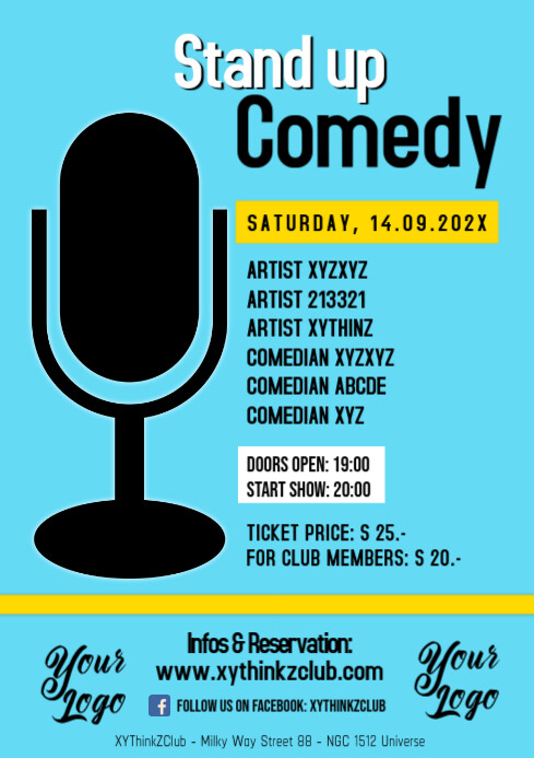 Stand up Comedy Event Flyer Poster Template M | PosterMyWall