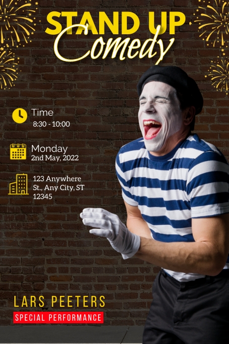 Stand Up Comedy Poster Template | PosterMyWall