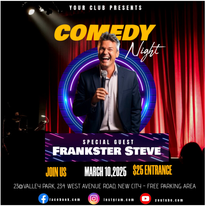 Copy of Stand Up comedy posters template | PosterMyWall