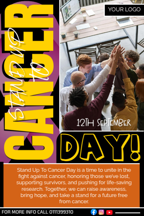 Plantilla de Stand up to cancer day | PosterMyWall