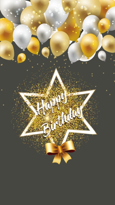 Copy of star glitter happy birthday | PosterMyWall