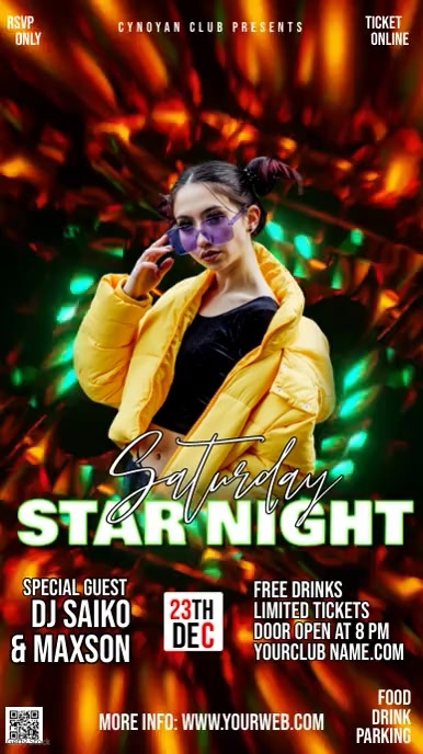 Star Night Party Video Template | PosterMyWall