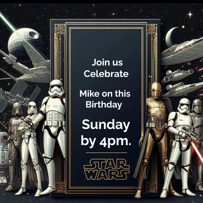 Star Wars Background Invitation Template | PosterMyWall