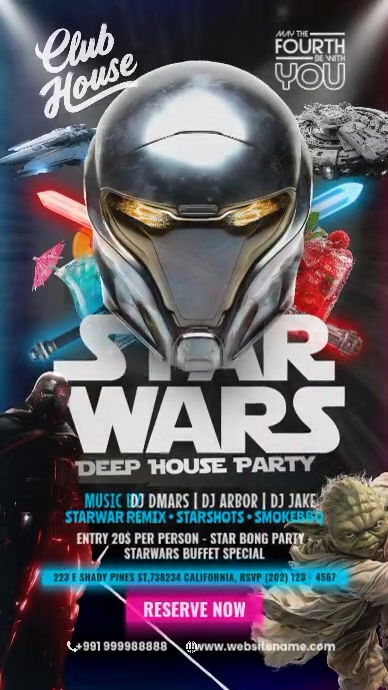 Plantilla de Star wars club party display template | PosterMyWall