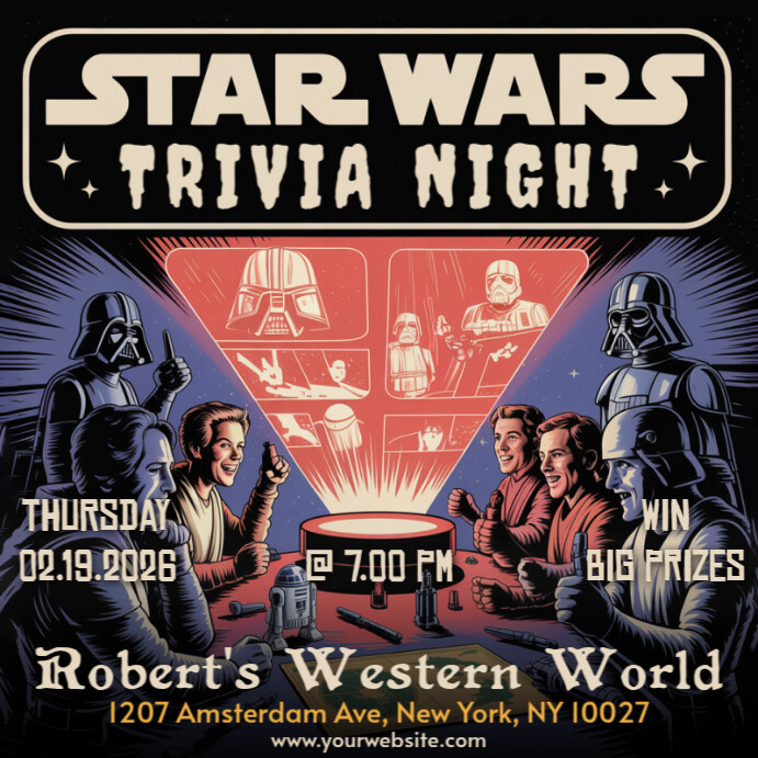 Copy of Star Wars Trivia Night Instagram Post Template | PosterMyWall