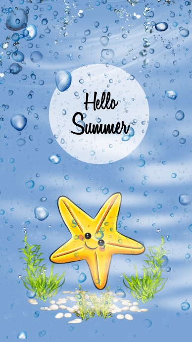 Copy of starfish and marine life hello summer | PosterMyWall