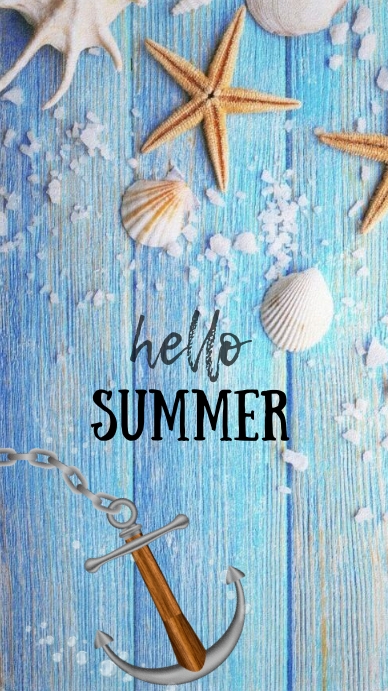 Copy of starfish with sea anchor hello summer | PosterMyWall