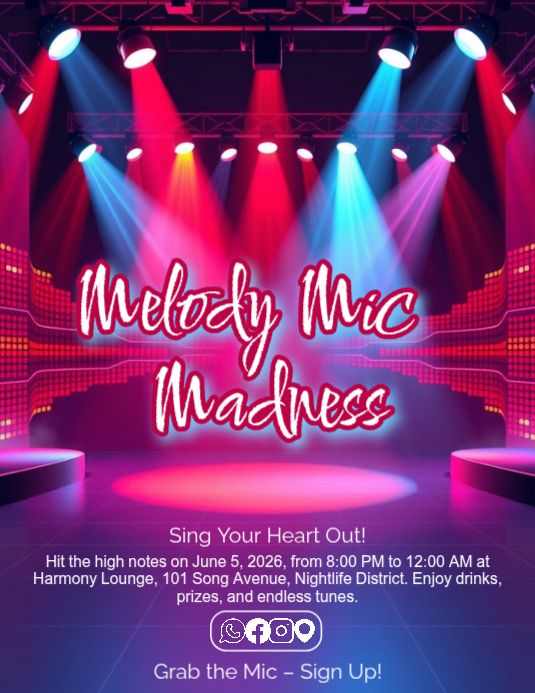 Starlight Karaoke Night Poster Template | PosterMyWall