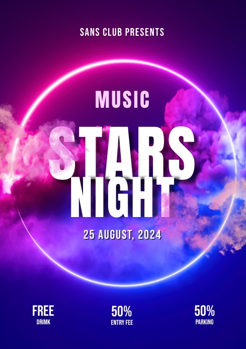 Plantilla de Stars night | PosterMyWall