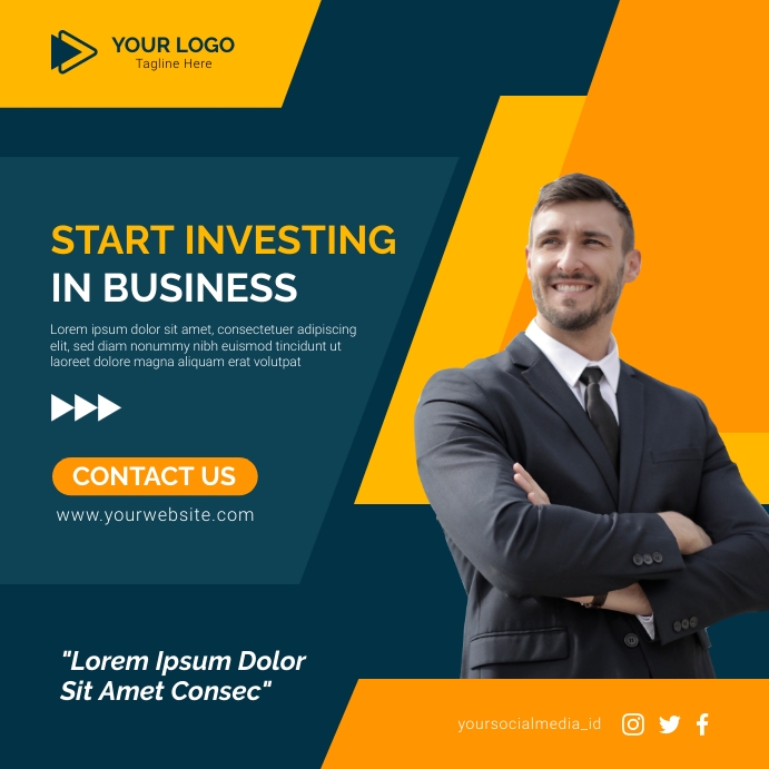 Start Investing in Business Social Media Temp Template | PosterMyWall