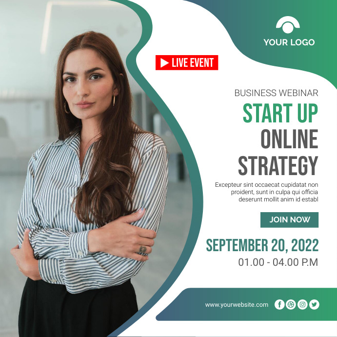 Start Up Online Strategy Social Media Poster Template | PosterMyWall