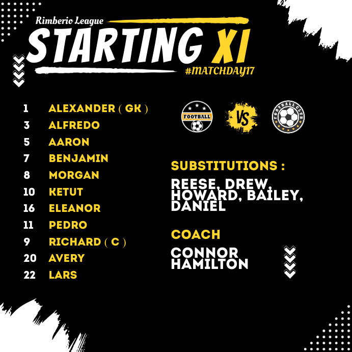 Starting Line Up Templat | PosterMyWall