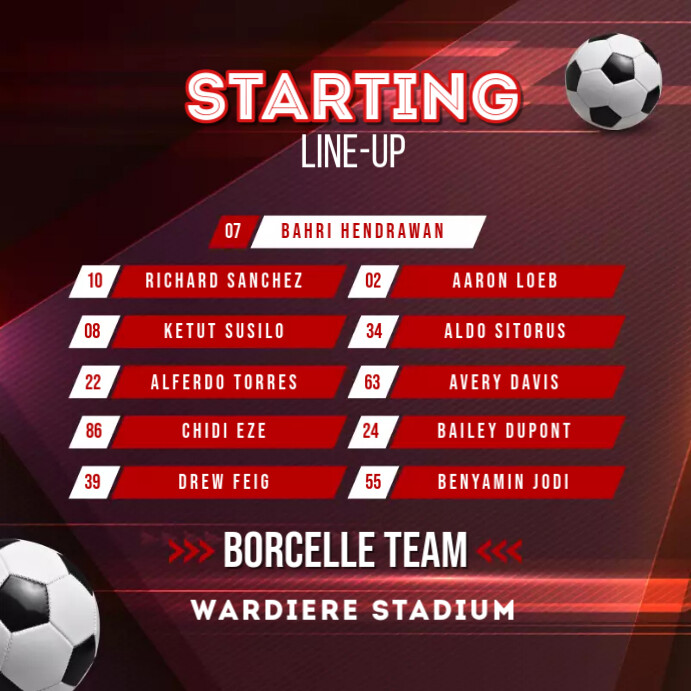 Starting Line-Up Template | PosterMyWall