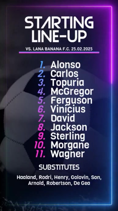 Copy of Starting Line-Up Squad Team Soccer Football Ball | PosterMyWall