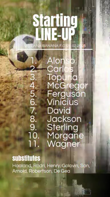 Starting Line-Up Squad Team Soccer Football Template | PosterMyWall