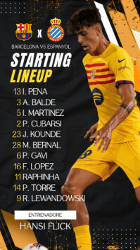 Soccer Starting Lineup Instagram Story Design Templates | PosterMyWall